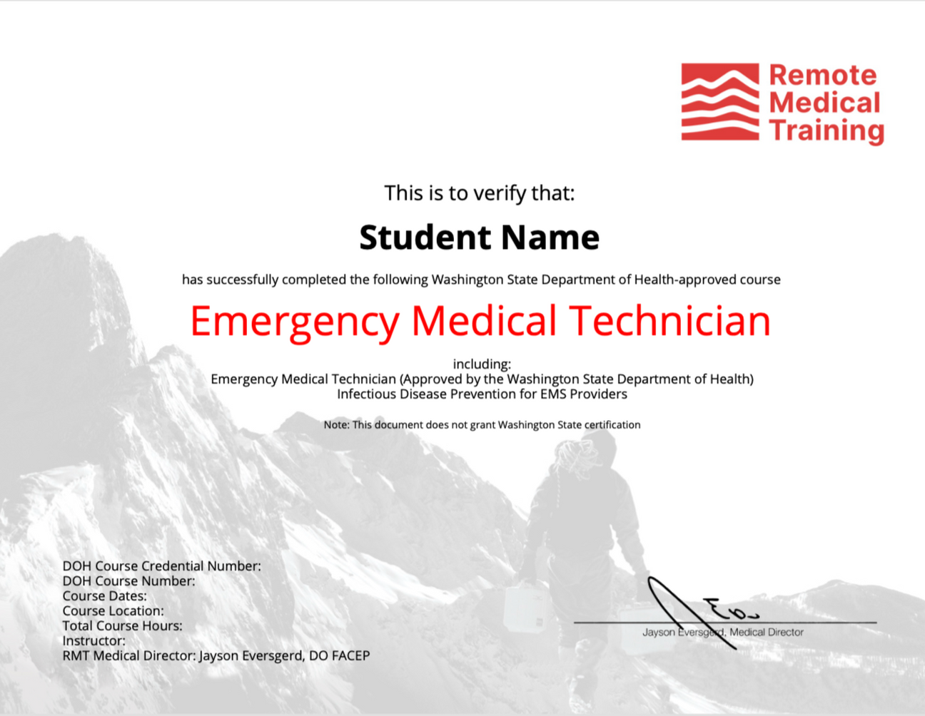 Remote Emergency Medical Technician (REMT) – Remote Medical Training