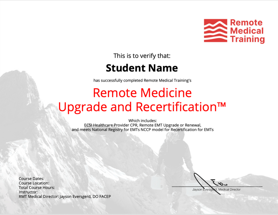 Remote Medicine Upgrade & Recertification (RMUR™) | NREMT Refresher ...